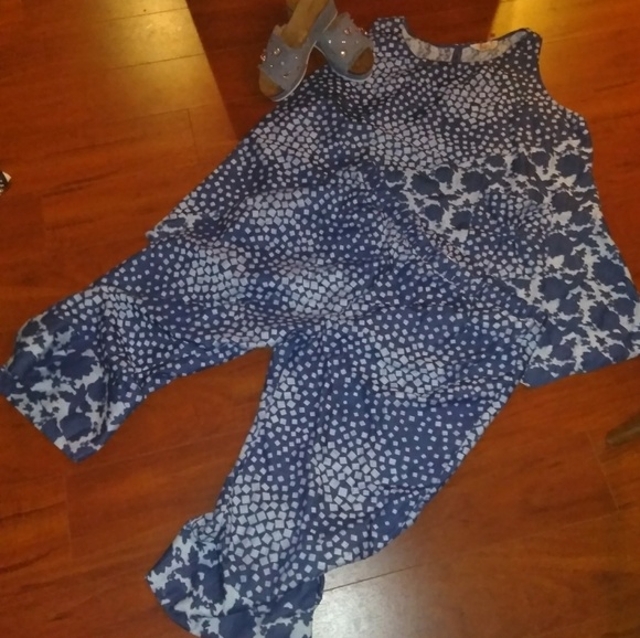 Donna Vinci | Jeans | Lisa Rene Denim Sleeveless Top Capri Bottoms ...